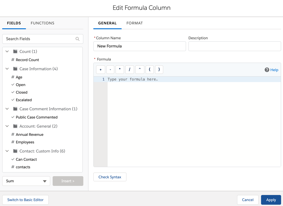 How to add a formula in Lightning Report Builder | sf9to5