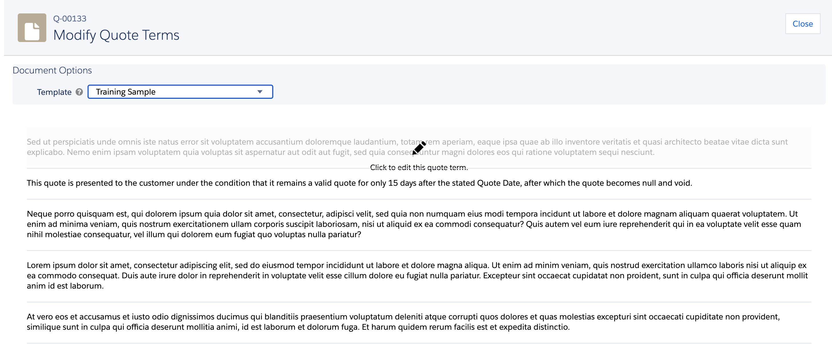How to Modify Quote Terms | sf9to5